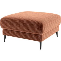 Polsterhocker Inosign, B:80cm H:44cm T:80cm, braun, 100% Polyester, Hocker, "Downtown", passend zur Serie, auch in Cord