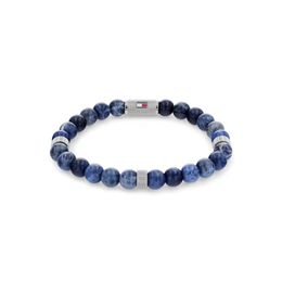 Tommy Hilfiger Herren Armband "Schmuck Edelstahl Armschmuck", 18cm, Edelstahl, blau, Edelstahl, Armbänder, mit Lavastein oder Sodalith