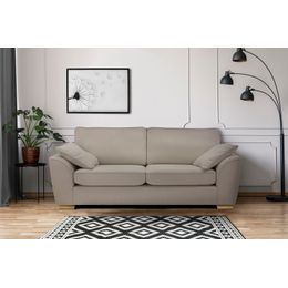3-Sitzer Home Affaire, B:208cm H:95cm T:107cm, beige, Struktur weich (100% Polyester);Struktur fein (100% Polyester), Sofas, "Savoy", gemütliches