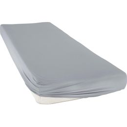 Spannbettlaken bellana, grau, Jersey, Obermaterial: 97% Baumwolle, 3% Elasthan, Bettlaken, "Jersey-Elasthan Aqua in Gr. 90x200, 140x200 oder 180x200