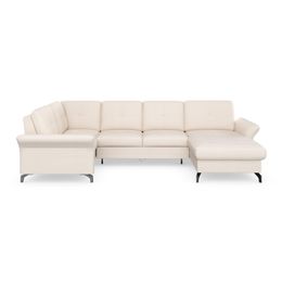 Wohnlandschaft Places of Style, B:326cm H:91cm T:188cm, beige, 100% Polyester, Sofas, "Calando U-Form", wahlweise mit Bettfunktion, Bettkasten und