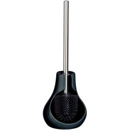 WC-Garnitur Wenko, B:40cm H:13,5cm L:14cm, schwarz, Keramik, Reinigungsb&uuml;rsten, "Drop Neo"