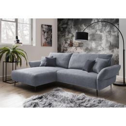 Ecksofa Inosign, B:286cm H:96cm T:178cm, blau, 100% Polyester, Wohnzimmer, Sofas, "Amarena L-Form", inklusive Armlehnenverstellfunktion, 4x