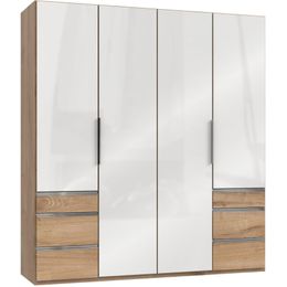 Kleiderschrank wimex, B:200cm H:216cm T:58cm, braun, Schlafzimmer, Schränke, "Level by fresh to go", mit vollflächigen Glastüren