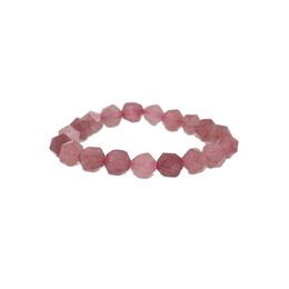 Firetti Damen Armband "Schmuck Geschenk Facettschliff", 18cm, Silikon Stein, rosa, Silikon, Stein, Armbänder, Made in Germany - mit Labradorit oder
