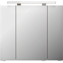 Badezimmerspiegelschrank SAPHIR, B:80cm H:73,8cm T:17cm, braun, Spanplatte, Schr&auml;nke, "Serie 4010 Badezimmer-Spiegelschrank inkl.