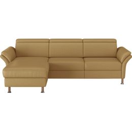 Ecksofa Home Affaire, B:260cm H:85cm T:172cm, gelb, 100% Polyester, Wohnzimmer, Sofas, "Calypso L-Form", mit motorischen Funktionen im Sofa und