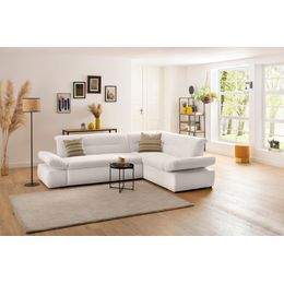Ecksofa Inosign, B:275cm H:80cm T:211cm, beige, 95% Polyester, 5% Polyacryl, Wohnzimmer, Sofas, "Avesa L-Form", Wahlweise mit Arm- und Bettfunktion,