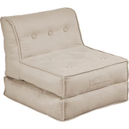 Sessel Inosign, B:83cm H:84cm, beige, Wohnzimmer, Sessel, "Pia", Loungesessel in 2 Größen, mit Schlaffunktion und Pouf-Funktion.
