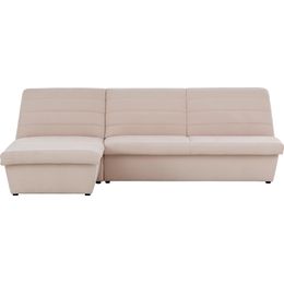 Ecksofa, B:274cm H:92cm T:168cm, beige, LOOKS by Wolfgang Joop, 100% Polyester, Wohnzimmer, Sofas, "LOOKS VIII L-Form", Quersteppung, ohne Armlehnen,