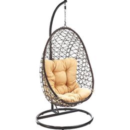 H&auml;ngesessel Locker, B:96cm H:190cm T:64cm, braun, Garten, Sessel, "CRISSCROSS"