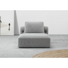 1,5-Sitzer RAUM.ID, B:107cm H:62cm T:109cm, silber, 95% Polyester, 5% Nylon, Sofas, "Cushid", Einzelmodul, auch separat stellbar