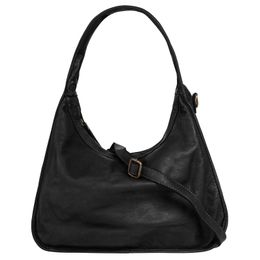 Samantha Look Damen Shopper, schwarz, Leder, leicht gl&auml;nzend, unifarben, Taschen, echt Leder, Made in Italy