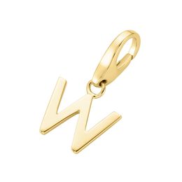 Damen Charm Buchstabe "Buchstabe W, Silber 925", gold, Giorgio Martello MILANO, Silber 925 (Sterlingsilber), Charms