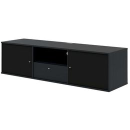 TV-Board, B:161,5cm H:41,6cm T:45cm, schwarz, HAMMEL FURNITURE, MDF, Massivholz, Spanplatte, Sideboards, "Mistral Fernsehschrank, Medienmöbel,