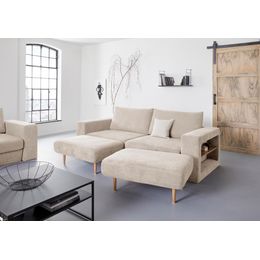 4-Sitzer, B:252cm H:96cm T:107cm, beige, LOOKS by Wolfgang Joop, Sofas, "Looksvb", Verwandlungssofa: aus Sofa wird Sofa mit 2 Hockern, mit