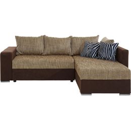 Ecksofa Collection AB, B:226cm H:80cm T:92cm, braun, Zierkissen: 100% Polyester;Microfaser PRIMABELLE (100% Polyester) / Struktur ( 20% Polyacryl,