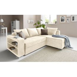 Ecksofa Collection AB, B:226cm H:85cm T:160cm, beige, Microfaser PRIMABELLE (100% Polyester);Zierkissen: 100% Polyester;Luxus-Microfaser 1 (100%
