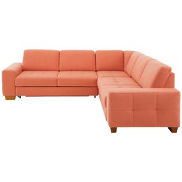 Ecksofa Home Affaire, B:276cm H:86cm T:271cm, orange, Luxus-Microfaser Lederoptik (100% Polyester);Luxus-Microfaser (100% Polyester);Luxus-Microfaser
