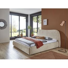 Polsterbett, B:215cm H:104cm L:223cm, beige, ATLANTIC HOME COLLECTION, Betten, "Sophie", mit oder ohne Stauraum, hochwertiger Bouclé-Bezug