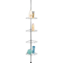 Teleskopregal Wenko, B:20cm T:28cm, silber, Edelstahl, Regale, "Prea", 4 Ablagen
