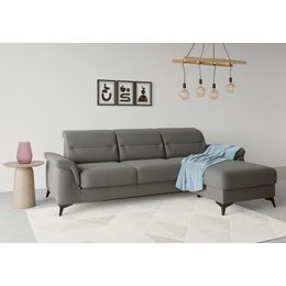 Sit & More Ecksofa SIT & MORE, B:258cm H:85cm T:170cm, grau, 90% Polyester, 10% Polyamid, Wohnzimmer, Sofas, "Sinatra L-Form", mit Recamiere, optional mit