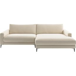 Ecksofa Inosign, B:272cm H:84cm T:190cm, beige, 100% Polyester, Wohnzimmer, Sofas, "Downtown, B/T/H: 272/190/84 cm L-Form", weicher Sitzkomfort auch