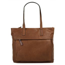 XZONE X-ZONE Damen Shopper, braun, Leder, unifarben, Taschen, echt Leder