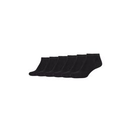 Camano Damen Sneakersocken "Sneakersocken 6er Pack", Gr. 39, schwarz, 70% Viskose, 28% Polyamid, 2% Elasthan, uni, Socken