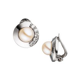 Jobo Damen Perlenohrringe, 13mm, Perlen Silber 925 (Sterlingsilber), silber, Perlen, Silber 925 (Sterlingsilber), Ohrringe, 925 Silber mit