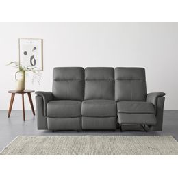 3-Sitzer Home Affaire, B:197cm H:99cm T:92cm, grau, Kunstleder 100% Polyurethan, Sofas, "Southbrook", mit manueller und elektrischer Relaxfunktion