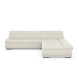 Ecksofa DOMO collection, B:297cm H:80cm T:173cm, beige, Struktur fein 100% Polyester;Chenilleoptik 100% Polyester;SOFTLUX/Struktur fein 100%