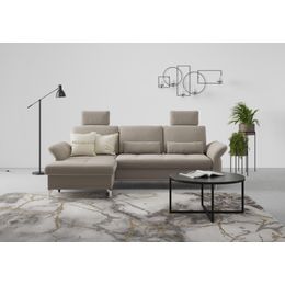 Ecksofa Inosign, B:269cm H:89cm T:175cm, braun, 100%Polyester, Wohnzimmer, Sofas, "Palm Beach L-Form", Federkern, mit Sitztiefenverstellung,