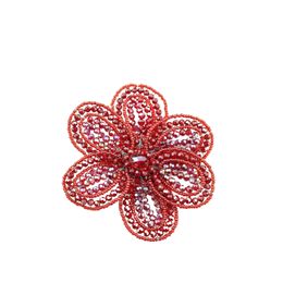 Damen Brosche "Blume", rot, Collezione Alessandro, Glas, Broschen, in Blumenform
