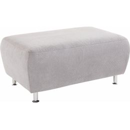 Hocker Places of Style, B:101cm H:45cm T:68cm, silber, Struktur (100% Polyester);Flachgewebe (90% Polyester, 10% Polyamid);Luxus-Microfaser (100%