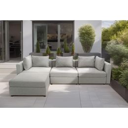 Sofaelement DOMO collection, B:92cm H:80cm T:96cm, silber, 100% solution dyed Acryl, Polsterelemente, "Solskin, individuell