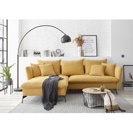 Ecksofa OTTO HOME, B:258cm H:91cm, gelb, 100% Polyester;PU-Schaum und Nosag-Federung.;Federung Ottoman : 12 x Feder Type B 1650mm;Ferderung 2 Sitzer: