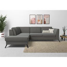 Sit & More Ecksofa SIT & MORE, B:248cm H:88cm T:201cm, grau, 100% Polyester, Wohnzimmer, Sofas, "Olsen L-Form", inklusive Sitztiefenverstellung, wahlweise mit