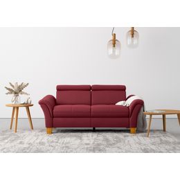 2,5-Sitzer Home Affaire, B:185cm H:84cm T:93cm, rot, 100% Polyester, Sofas, "Lindgren", wahlweise mit TV-Funktion, links oder beidseitig,