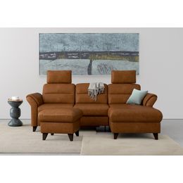 Sit & More Ecksofa SIT & MORE, B:250cm H:87cm T:163cm, braun, 100% Polyester, Wohnzimmer, Sofas, "Mellum L-Form", Federkern, wahlweise mit Bettfunktion,