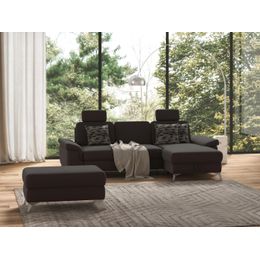 Sit & More Ecksofa SIT & MORE, B:277cm H:89cm T:170cm, braun, Wohnzimmer, Sofas, "Padua L-Form", inklusive Sitztiefenverstellung, Armteilfunktion und Federkern