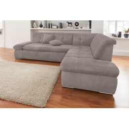 Ecksofa DOMO collection, B:273cm H:80cm T:216cm, grau, Chenille (85% Polyester, 15% Acryl);Luxus-Microfaser (100% Polyester);Struktur ( 100%