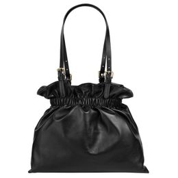 Samantha Look Damen Shopper, schwarz, Leder, unifarben, Taschen, echt Leder, Made in Italy
