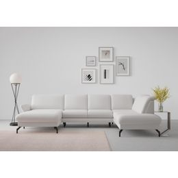 Sit & More Wohnlandschaft SIT & MORE, B:338cm H:84cm T:207cm, silber, Sofas, "Fashion U-Form", wahlweise mit Kopfteilverstellung, Vorziehsitz, motorisch,
