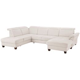 Wohnlandschaft Home Affaire, B:342cm H:104cm T:235cm, braun, Struktur (100% Polyester);Luxus-Microfaser Lederoptik (100% Polyester);Luxus-Microfaser