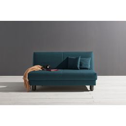 ell+ell Schlafsofa ELL + ELL, B:180cm T:100cm, blau, Wohnzimmer, Sofas, "Enny", Breite 180 cm, Liegehöhe 45 cm, Füße schwarz