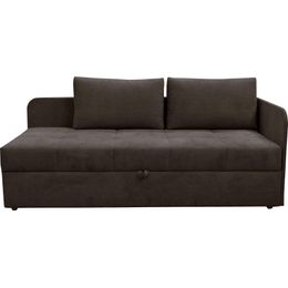 Schlafsofa Alina, B:205cm H:73cm T:95cm, braun, Struktur fein XBO (100% Polyester), Kinderzimmer, Sofas, "Marla", inkl. Stauraum & 2 Rückenkissen,