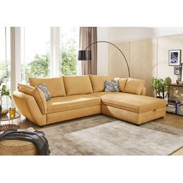Jockenhöfer Ecksofa, B:303cm T:101cm, gelb, JOCKENHÖFER GRUPPE, Korpus: 100% Polyester;Kissen: 70% Baumwolle, 30% Polyester, Wohnzimmer, Sofas, "Jerez L-Form",