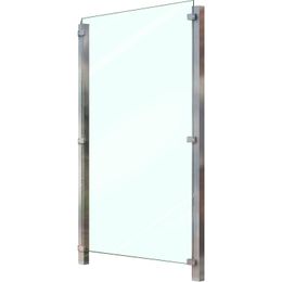 STAKET PRO Zaun, H/L: 1.911cm x 1,21m, Pfosten: 2 Stk., silber, Zaunelemente, Glaszaun, Gesamtl&auml;nge: 1,21 m, 2 Pfosten