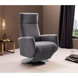 Sit & More TV-Sessel SIT & MORE, B:71cm H:110cm T:82cm, grau, Struktur imprägniert (100% Polyester);Luxus-Microfaser ALTARA NUBUCK (100% Polyester);Struktur